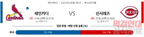 6월28일 0845 St루이스 Vs 신시내티 Mlb 믈브분석 메이저리그분석 토도사 토토사이트 꽁머니 먹튀검증