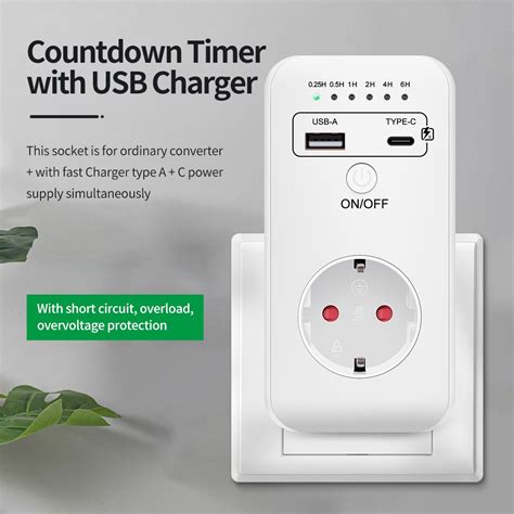 Jual Stop Kontak Timer Digital Programmable Usb Type C Eu Socket 16a 230v Shopee Indonesia