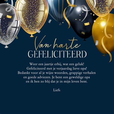 Verjaardagskaart Jarige Opa Ballonnen Confetti Kaartje2go