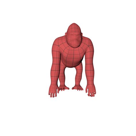 Gorilla Base Mesh 3d Model 7 C4d Fbx Obj Free3d