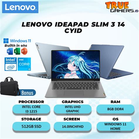Jual Laptop Lenovo Ideapad Slim 3 14 I3 1215 8gb 512gb Win 11 Ohs 14