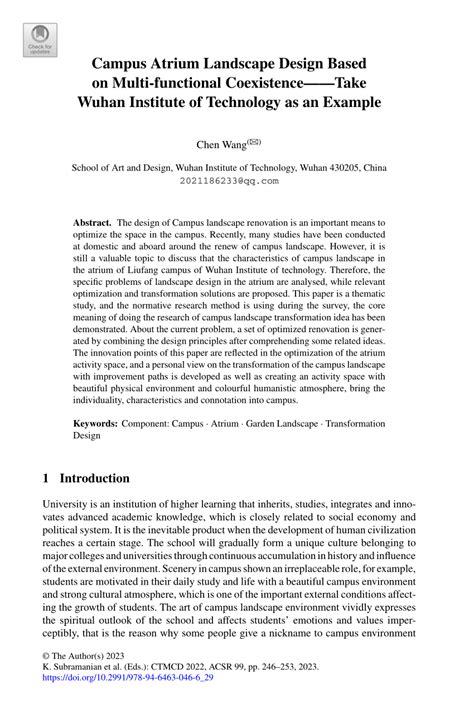 Pdf Campus Atrium Landscape Design Based On Multi Functional Coexistence——take Wuhan Institute