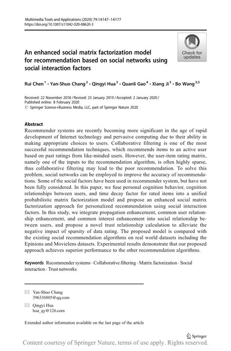 an enhanced social matrix factorization model for recommendation based