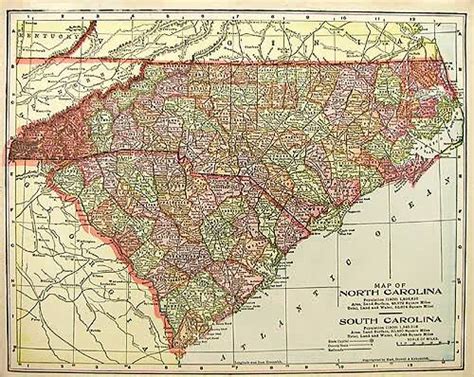 Map Of North Carolina And South Carolina Art Source International
