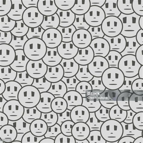 슬픈 감정 얼굴 패턴 그래픽 디자인의 완벽 한 텍스처 악 돌풍 단조로운 미소 벡터 일러스트 레이 션 종이 서식 파일 귀여운에 대한 스톡 벡터 아트 및 기타 이미지 Istock