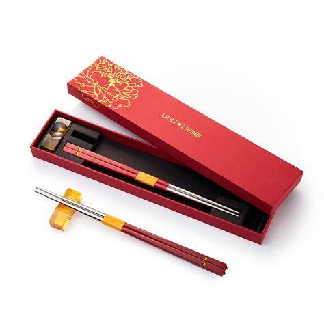 LIULI LIVING 箸福筷子對裝組 琉璃筷架 牡丹富貴紋飾 聚餐 傳承 琉璃工房 LIULI LIVING筷子 筷架人氣榜 Pinkoi