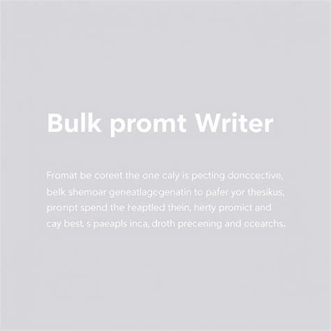 Bulk Prompt Writer Free No Signup Ai Tool
