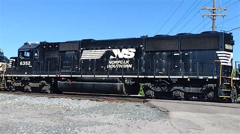 Ns 6352 Emd Sd40e Trails On Ns 170 Manifest Train East At Sharonville