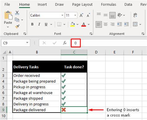 How To Insert A Checkmark Tickmark Symbol In Excel