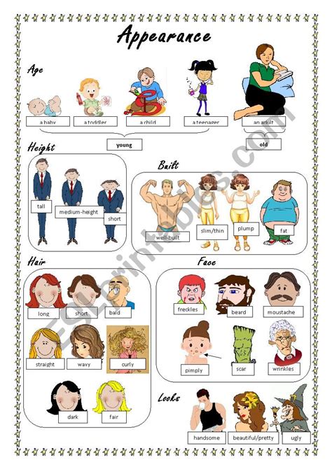 Appearance Worksheet
