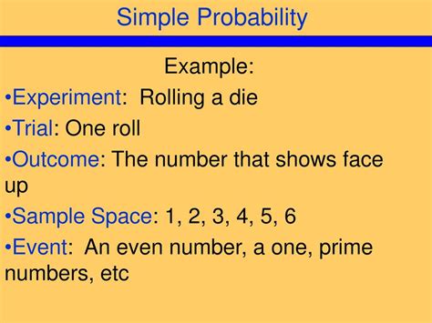 Simple Probability Probability Experiment An Action Trial That Has