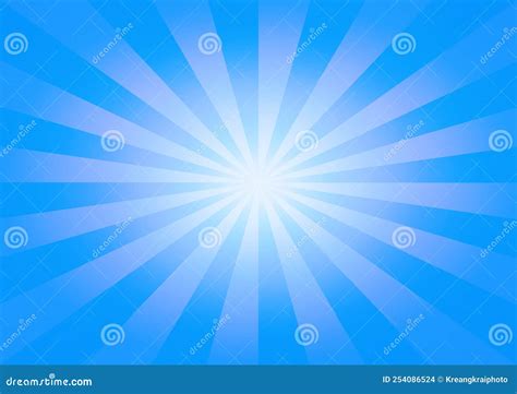 Blue Sunburst Background Promotion Banner Stock Illustration