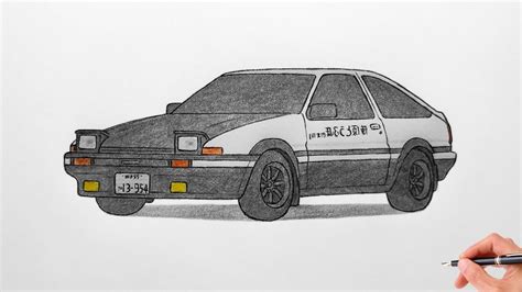 How To Draw A Toyota Corolla Ae86 Hachiroku Initial D Drawing Toyota
