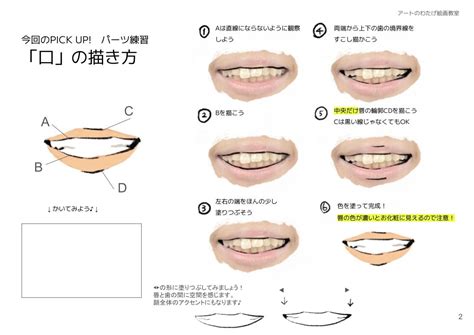口の描き方はじめての似顔絵 どこでも絵画教室無料動画で学ぶ絵の描き方講座