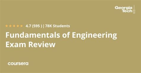 Fundamentals Of Engineering Exam Review Coursya