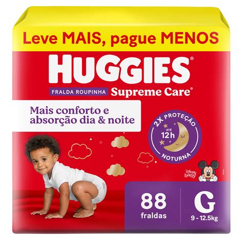 Fralda Roupinha Huggies Supreme Care G 88 Unidades Pague Menos