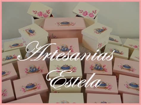 Cajas de té decoradas con decoupage Artesanias Estela