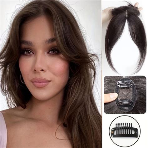 Synthetic Partial Bangs Curtain Bangs Hair Piece Cover Gray Hair And