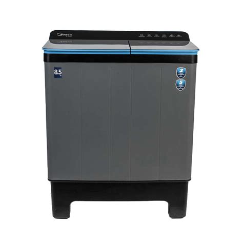 Midea Washing Machine Semi Automatic 85kg Glass Lid Black Greymwmsa0