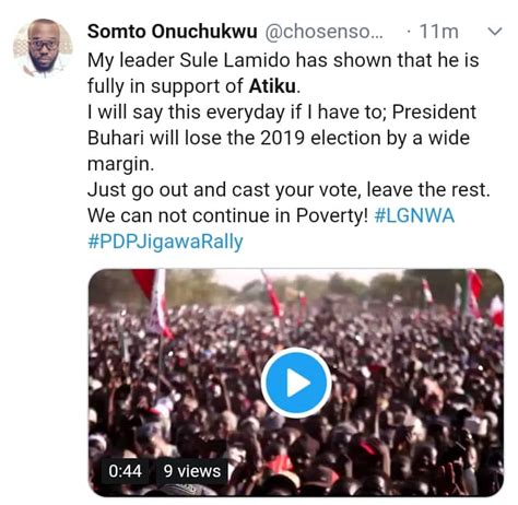 Former Governor Of Jigawa State Dr Sule Lamido Tells Supporters To