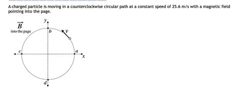 Solved A Charged Particle Is Moving In A Counterclockwise Chegg