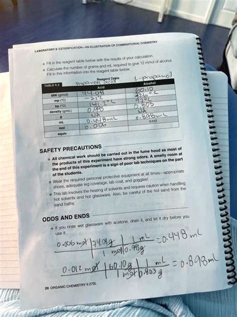 1 Write A Balanced Equation For Propanoic Acid Reacting With 1 Propanol Making An Estee Draw