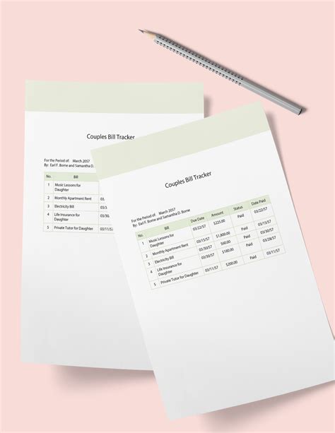 Free Bill Tracker Templates Editable And Printable