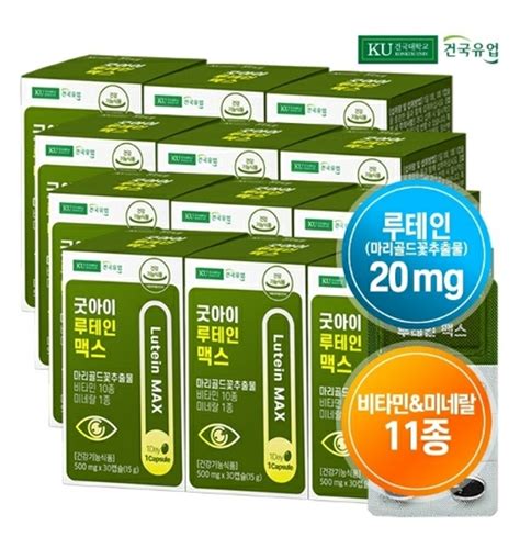 건국유업 굿아이 루테인 맥스 30캡슐x12개12개월 티몬