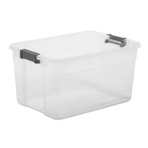 Sterilite 1476 76 Quart Stacker Box Flat Gray 14763v06