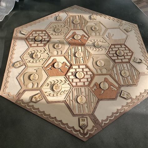 Catan Inspired Boardgame Laser Template And Glowforge Files Etsy