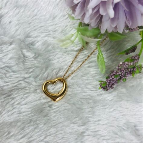 Tiffany And Co蒂芙尼 女士 飾品 18k鑲鑽 小號open Heart 心形項鍊 愛心 金色 Yahoo奇摩拍賣
