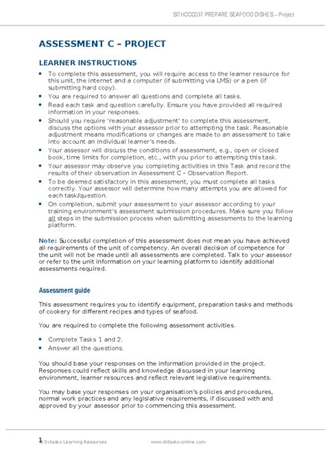 Sithccc 037 Assessment C Project V4 0 Modified Assessment C