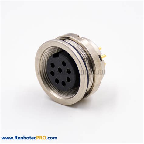 M16 Female Field Wireable 180 Degree 6 Pin A Coded Panel Receptacles