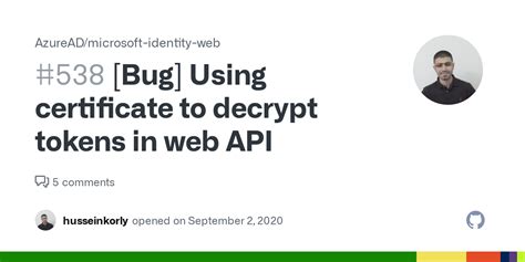 Bug Using Certificate To Decrypt Tokens In Web API Issue AzureAD Microsoft Identity