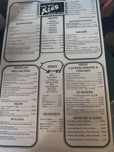 Online Menu Of Aces Bbq Mcallen Restaurant Mcallen Texas 78504 Zmenu