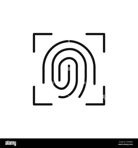 Biometric Icon Logo Sign Vector Outline In Black And White Color Stock
