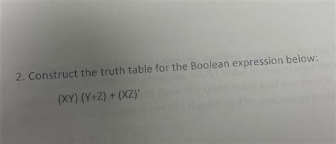 Solved Construct the truth table for the Boolean expression | Chegg.com
