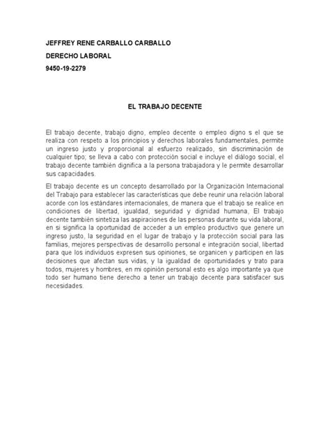El Trabajo Decente Pdf