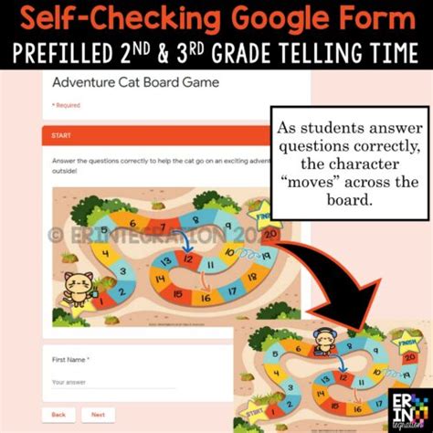 Digital Board Game Telling Time Self Checking Editable Google Forms Erintegration
