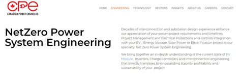 Netzero Power System Engineering Canadian Power Engineers