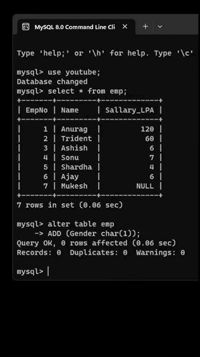 Alter Add Mysql Shorts Shortsfeed Youtube