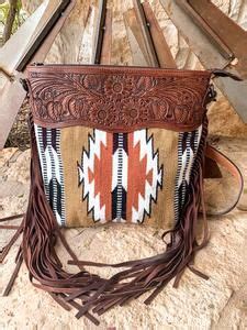 Brown Leather Crossbody Western Tooled Leather Cowhide Clutch Etsy