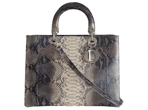 Large Model Lady Dior Python Bag Python Print Leather Ref 680197 Joli Closet