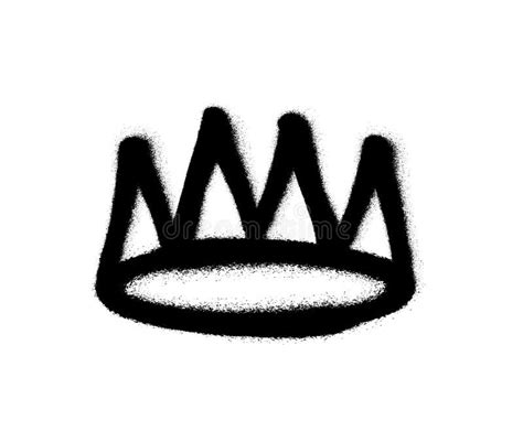Sprayed Crown With Overspray In Black Over White Vector Illustration