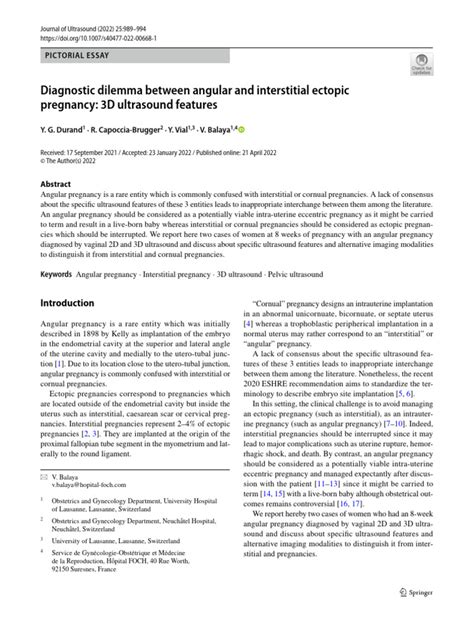 Diagnostic Dilemma Between Angula Ket Pdf Uterus Maternal Health