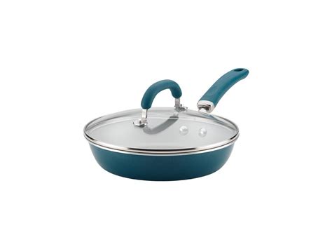 Rachael Ray Create Delicious Aluminum Nonstick Covered Deep Skillet 95 Inch Teal Shimmer