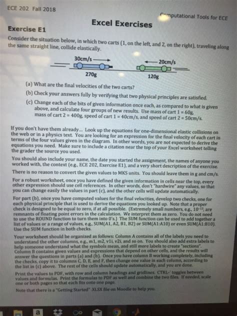 Solved ECE Fall Putational Tools For ECE Excel Chegg Com