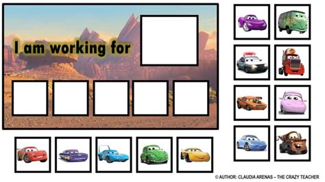 Cars Token Board 90 Reinforcers By Claudia Resources Tpt