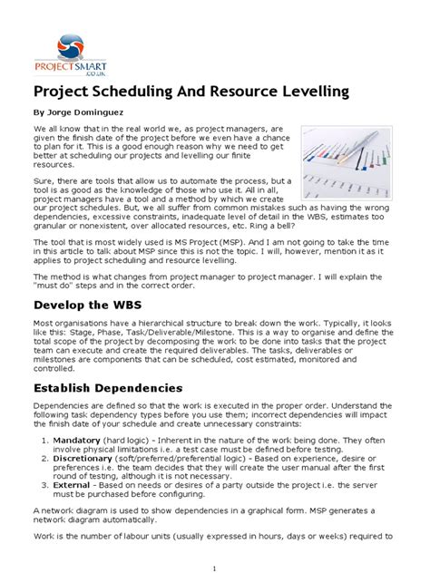 Project Scheduling And Resource Levelling Pdf Scheduling Computing Areas Of Computer Science