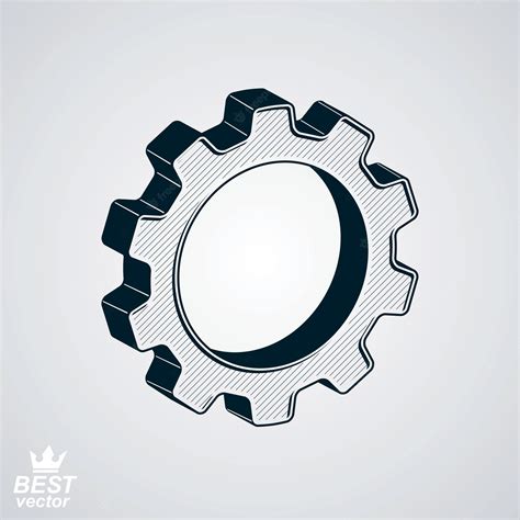 Premium Vector Dimensional Classic Cog Wheel Vector Illustration